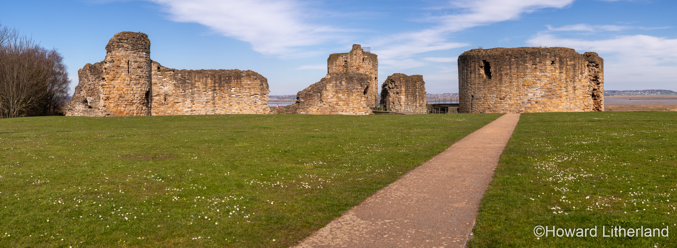 Panoramic view of Flint castle ruins on the North Wales coast #1