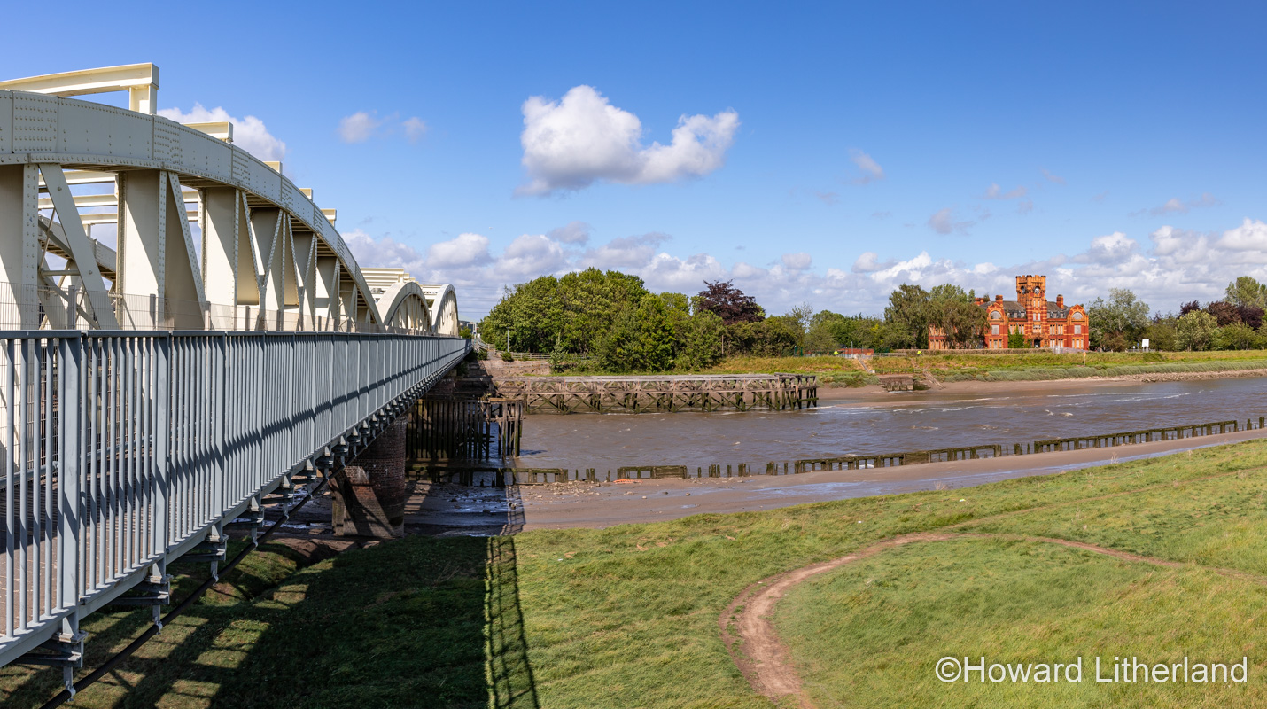 Panoramic view of Hawarden Railway Bridge, Deeside, North Wales #1